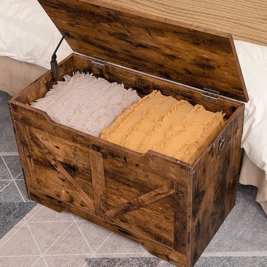 Premium Speelgoedkist hout - Schoenenkist met zitbank - Kist met Deksel - Speelgoedbak... | bol.com