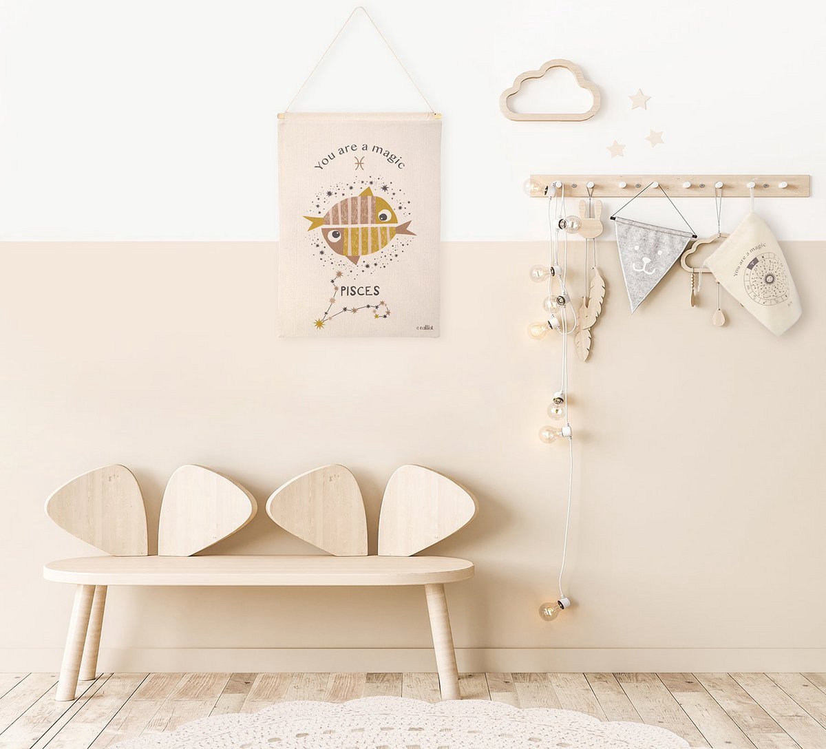 Nattiot - KLEINE VISSEN - kindermuurkunst - sterrenbeeld - vis ...