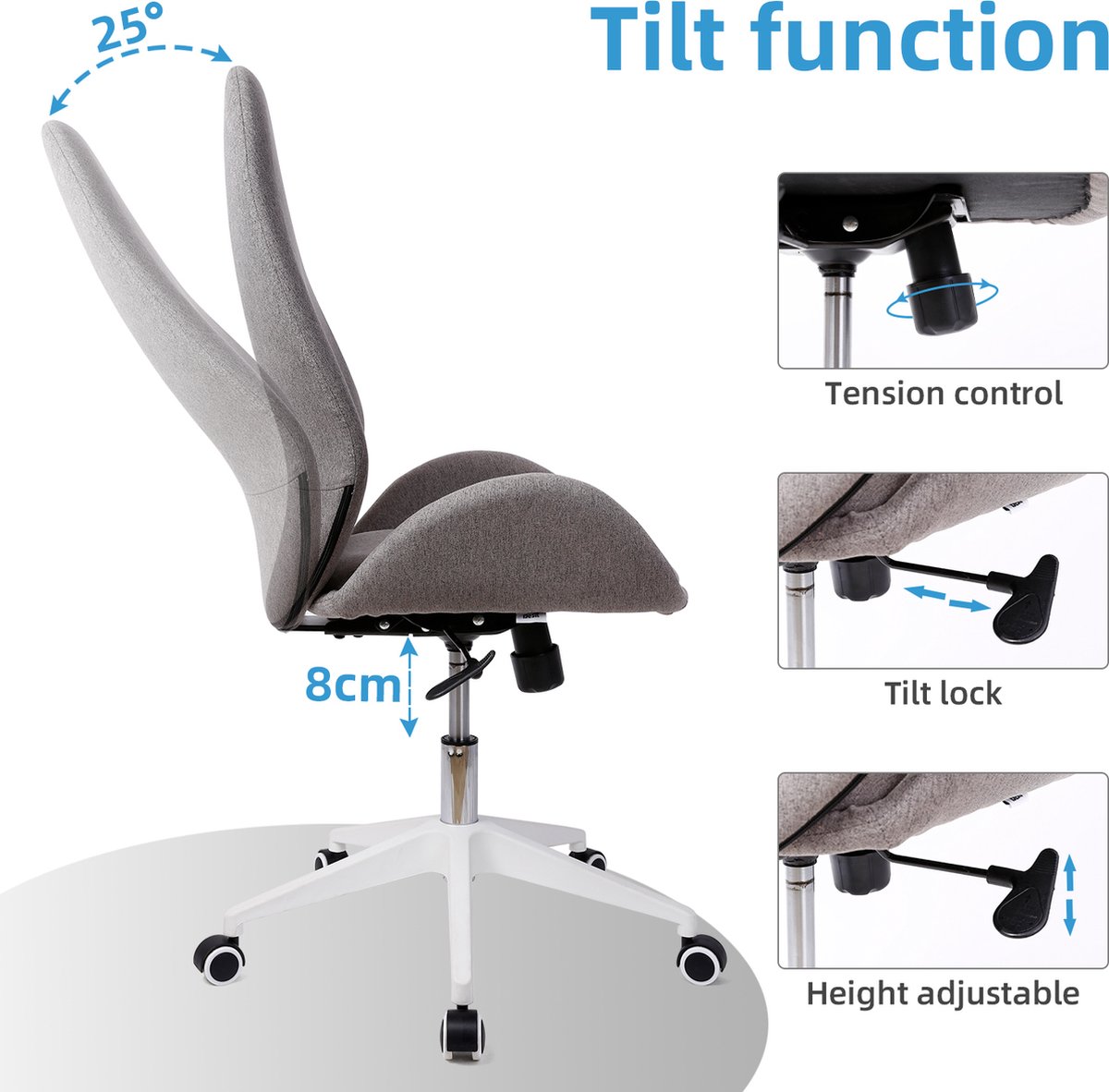 FOXSPORT Ergonomische Bureaustoel - Lounge stoel - Volwassenen ...