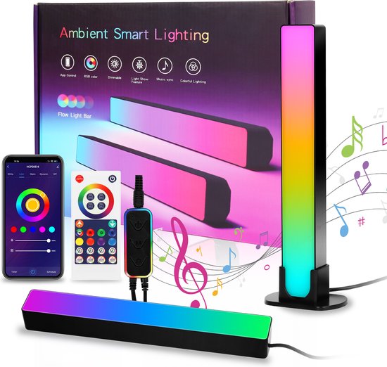 Smart Ambilight RGB LED Verlichting - 2 Stuks RGB Light Bar Lamp met ...