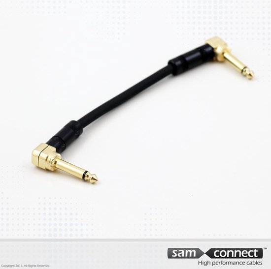 Haakse vergulde instrument patchkabel, 15 cm | Signaalkabel | sam ...