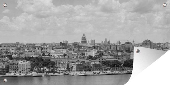 Schuttingposter Hoofdstad van Cuba - zwart-wit - 200x100 cm - Tuindoek ...