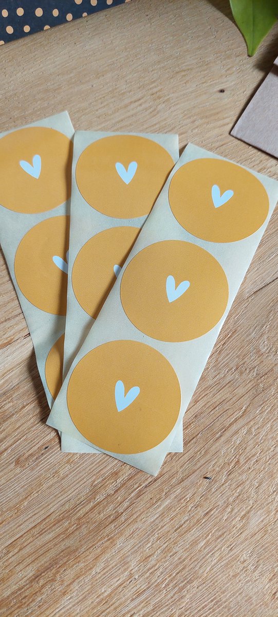 Hart Stickers - 10 stuks - Groot - Okergeel - Geboortepost - Valentijn ...