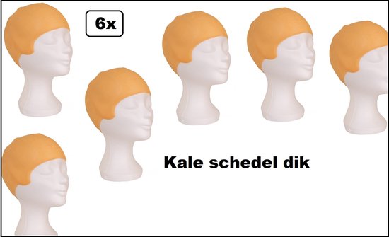6x Kale schedel dik - Festival kaal thema feest verjaardag fun pakket ...