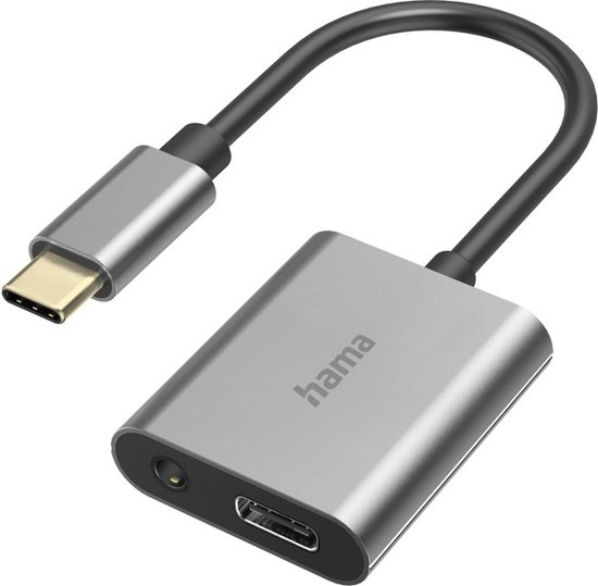 Hama Audio-adapter, 2in1, USB-C-St. - 3,5-mm-jack/USB-C-aansl., audio ...
