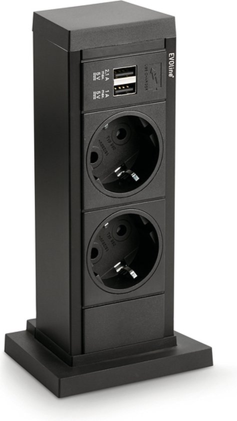 EVOLINE UP - Contactdoos Element - 2 Contactdozen en 2 USB ...