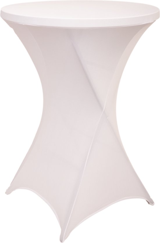 Statafelrok Wit x 2 – ∅80-85 x 110 cm – Statafelhoes Stretch 2 Stuks – Tafelhoezen... | bol.com