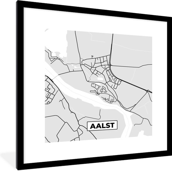 Fotolijst incl. Poster - Plattegrond - Aalst - Kaart - Stadskaart ...