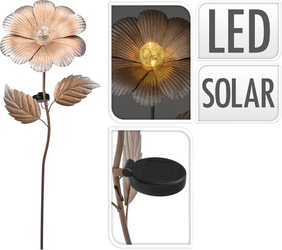 Pro Garden Solar tuinprikker bloem op steel LED (1 stuk) assorti | bol