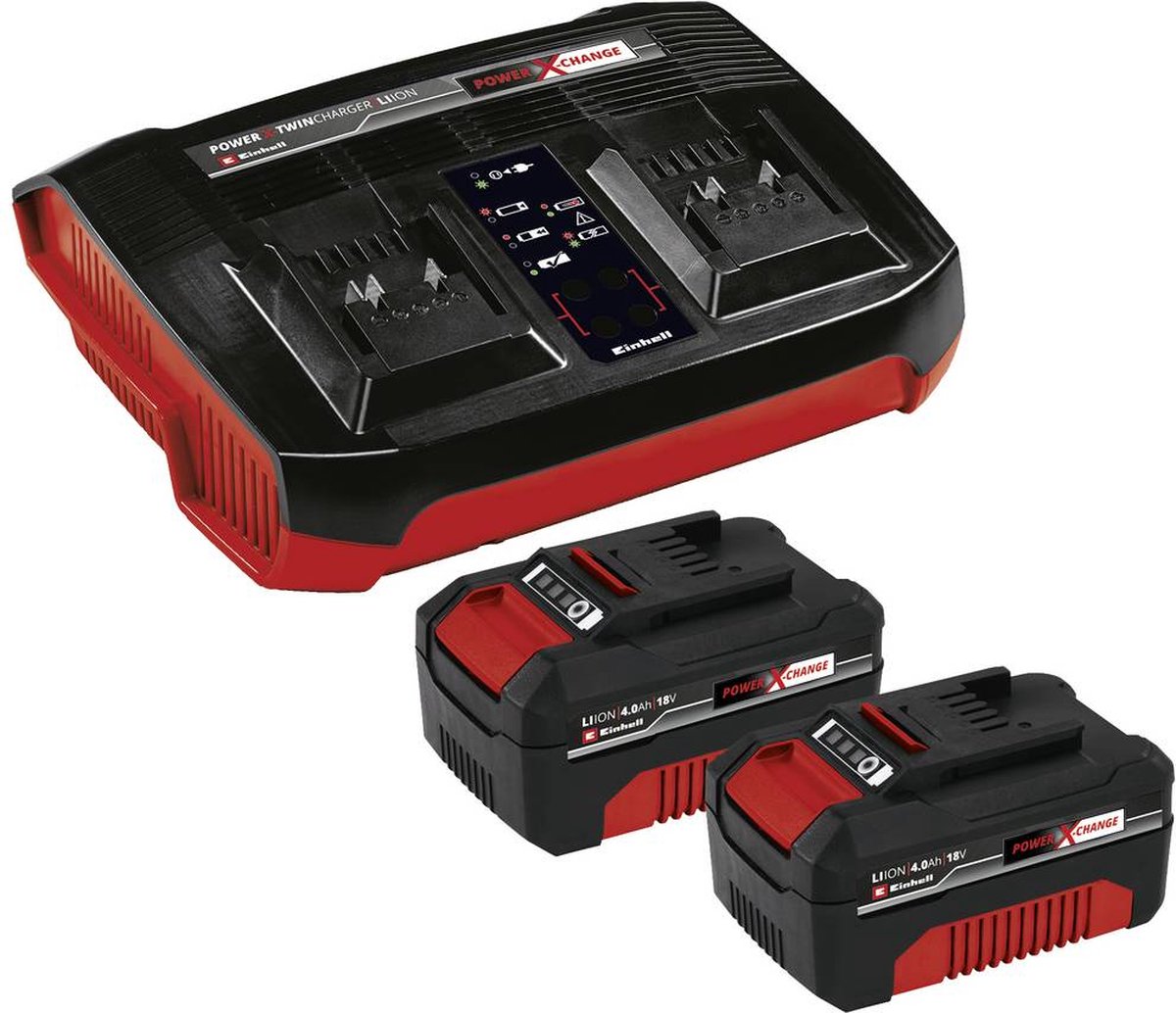 Einhell 18 V/4.0 Ah Power X-Change starter kit - 2x 4.0 Ah Accu en Duo ...