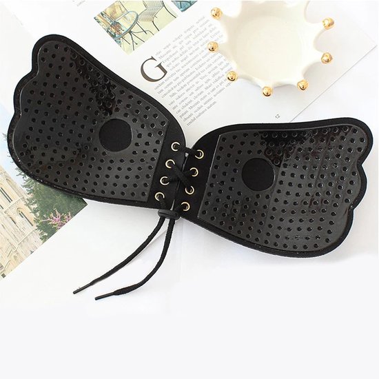 Push up plak BH -Zwart-voor de lage en open rug jurk -cup C met vete | bol