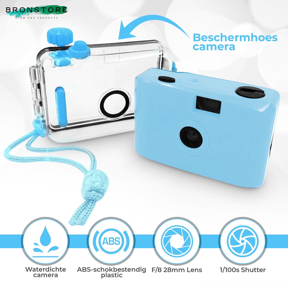 BronStore - Wegwerpcamera Blauw - Waterdicht - Analoge Camera ...