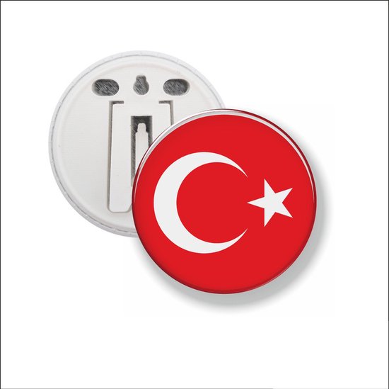 Button Met Clip 58 MM - Vlag Turkije | bol.com