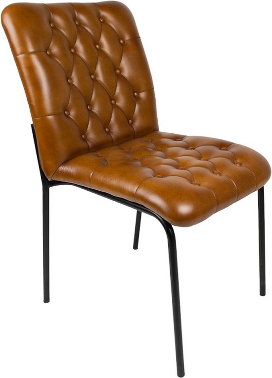 Eetkamerstoel 47*60*90 cm Bruin Leder Stoel Eettafelstoel Keukenstoel | bol