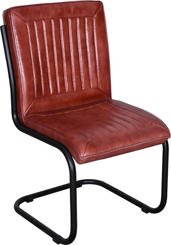 Eetkamerstoel 52*62*89 cm Bruin Leder Stoel Eettafelstoel Keukenstoel | bol