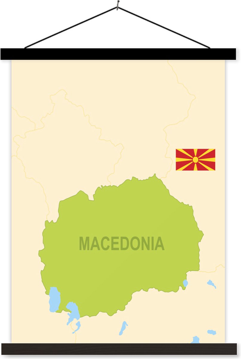 Illustration de la Macédoine du Nord en vert avec le drapeau du pays ...