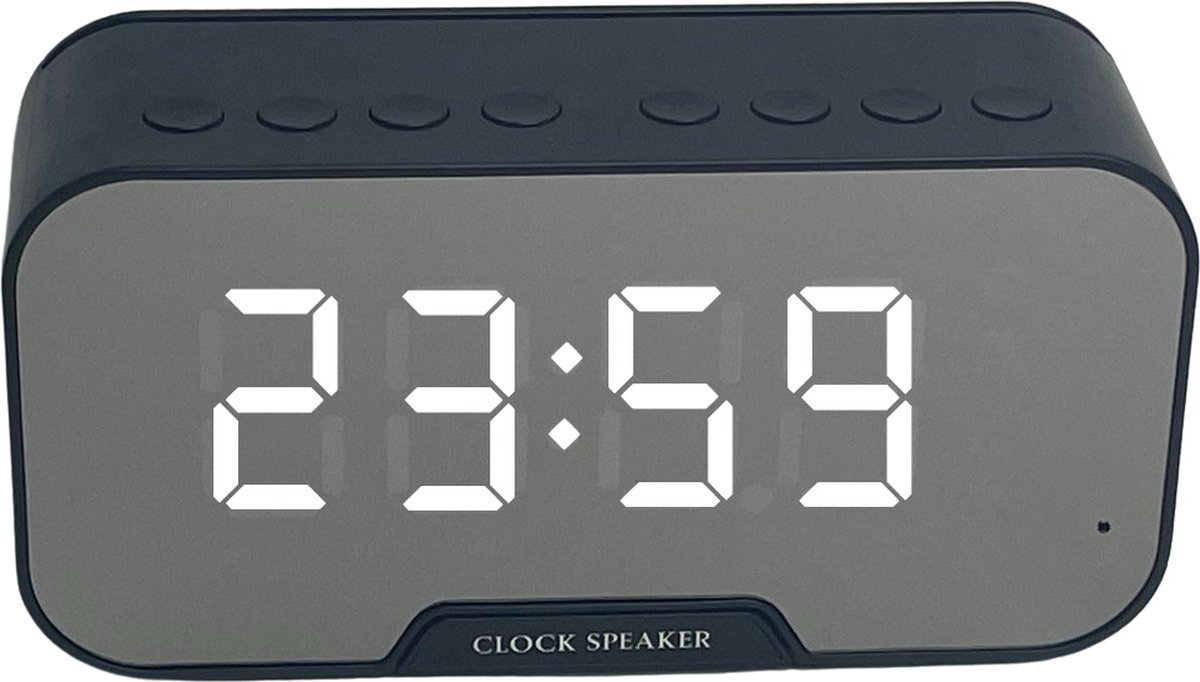 Digitale wekker met Bluetooth - Zwart - Digitale LED klok - Digitale ...