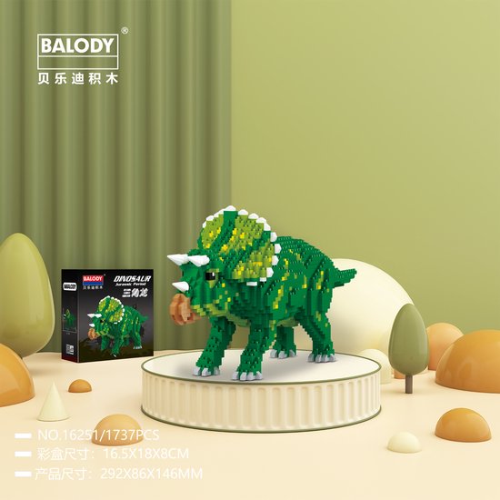 Balody Triceratops - Nanoblocks / miniblocks - Bouwset / 3D puzzel ...