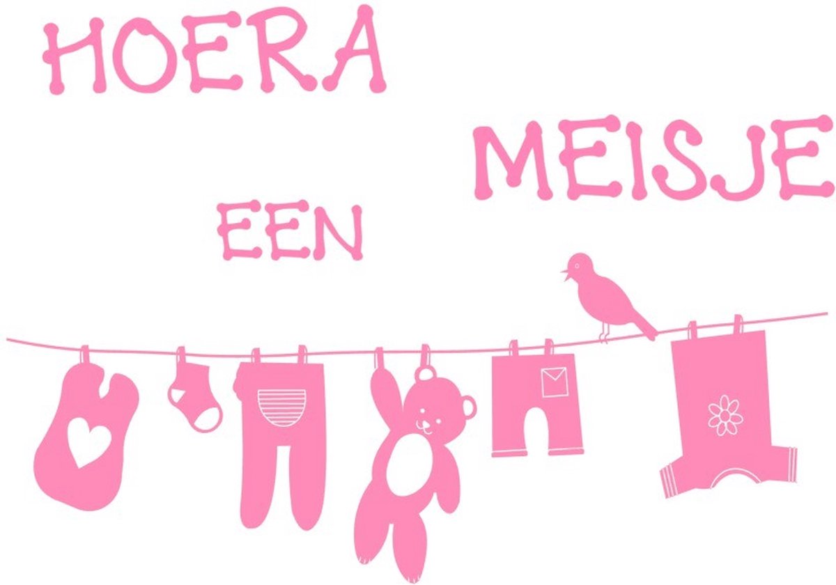 Raam sticker Geboorte Meisje - Quote Girl - Geboorte aankondiging ...