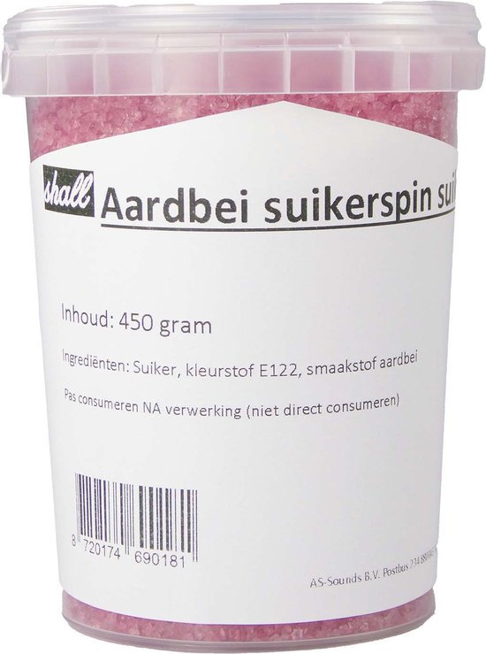 Shall - Accessoire voor suikerspinmachine - Aardbei - 450 gram | bol