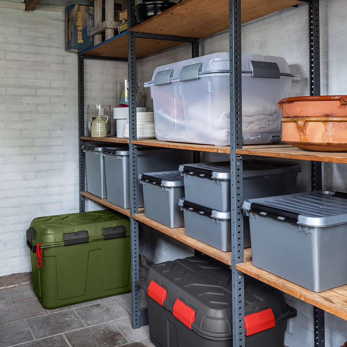 Sunware - Q-line waterdichte opbergbox 130L groen zwart - 79 x 54,5 x ...