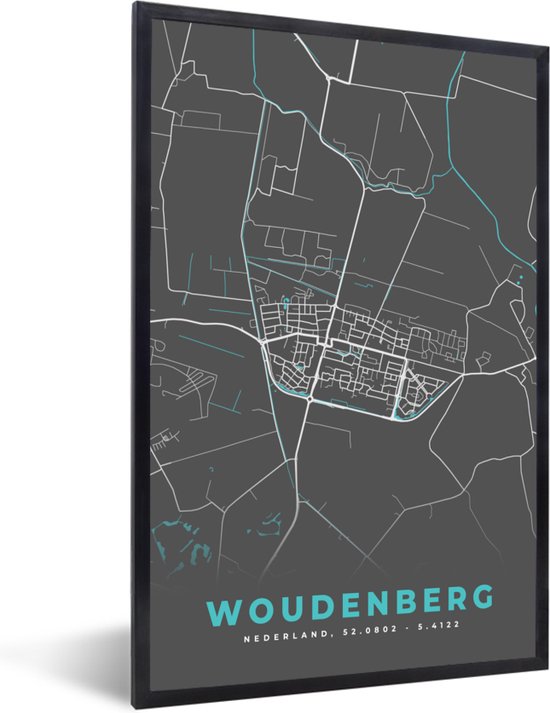 Fotolijst incl. Poster - Kaart - Plattegrond - Woudenberg - Stadskaart ...