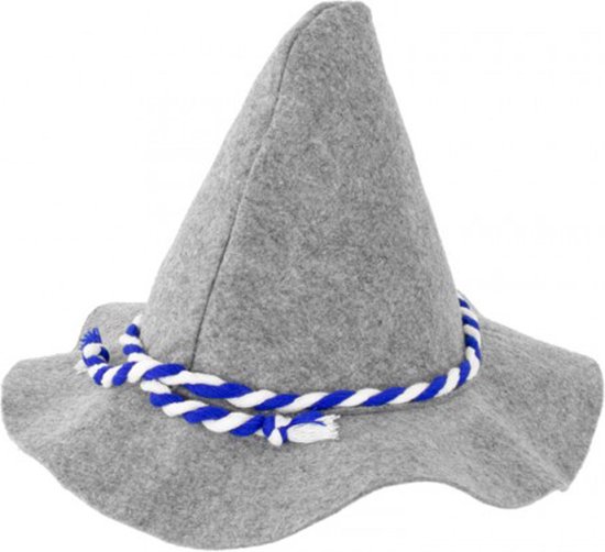 KIMU Grote Grijze Tiroler Muts - Oktoberfest Vilten Hoed | bol