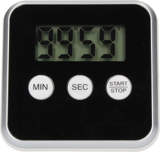Digitale Timer - Kookwekker - Zwart – 8x8cm - Timer voor Koken ...