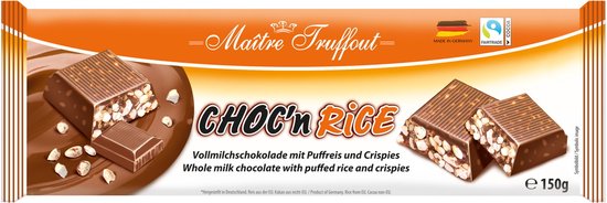 Choc´n Rice Melk chocolade met gepofte rijst - 150 gram | bol