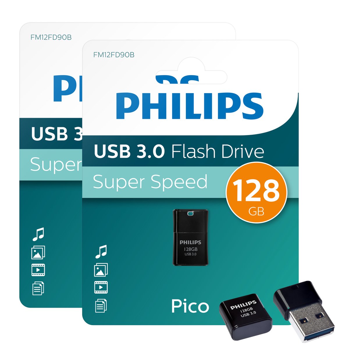 Philips FM12FD90B USB Stick Pico Edition - 128GB - USB3.0 - Keychain ...