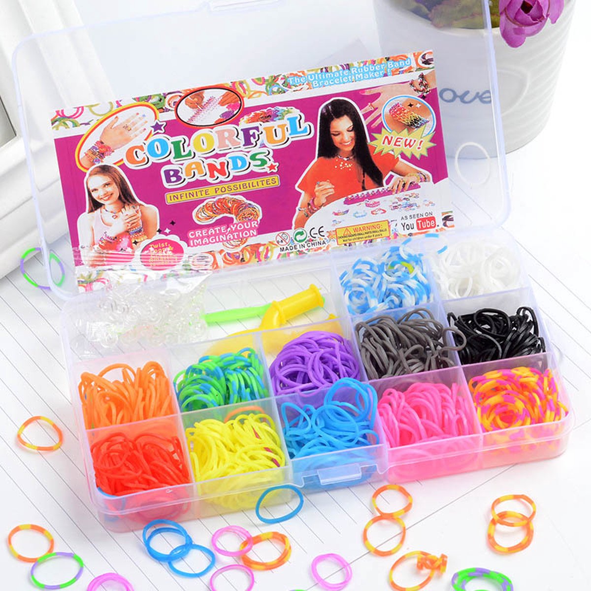 Loombandjes Pakket voor Starters - Basis Loombands - Loom Bandjes ...