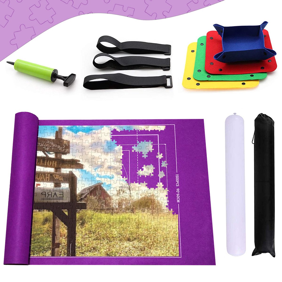 HobbyMania Puzzelmat – Puzzel – Legpuzzel – Inclusief Puzzelbakjes en ...