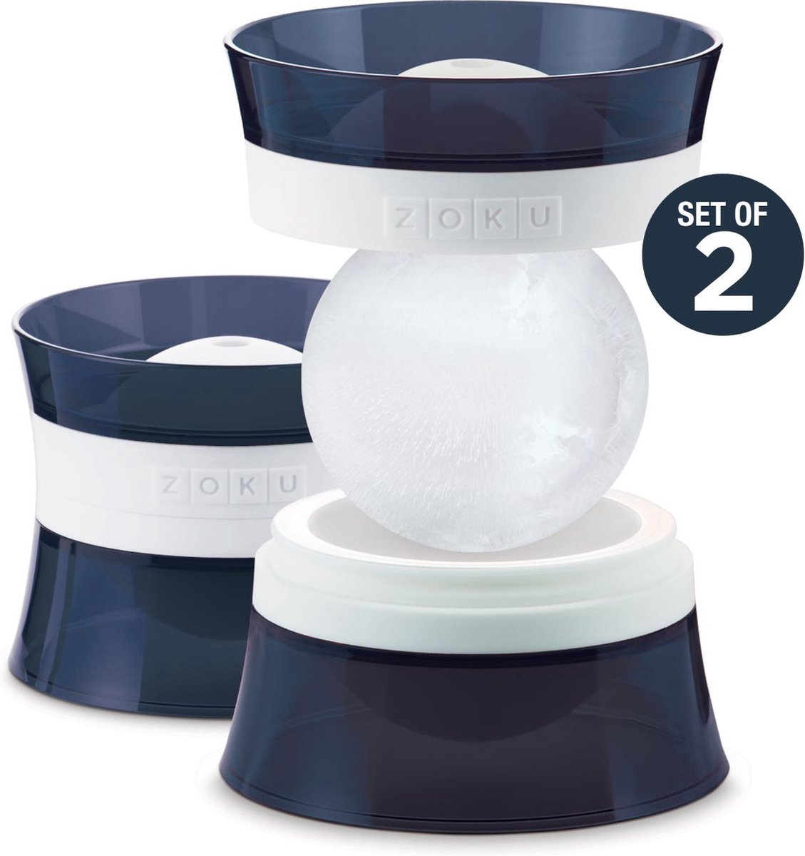 ZOKU - Moule à glace - Glaçon - Glaçon XL - "Ball" - Set de 2 - Glace ...