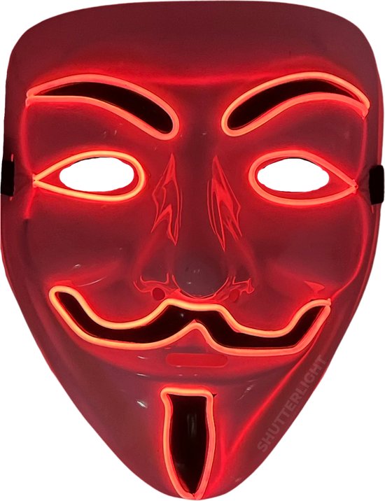 Shutterlight® Vendetta LED Masker - Rood - Halloween - Festival ...