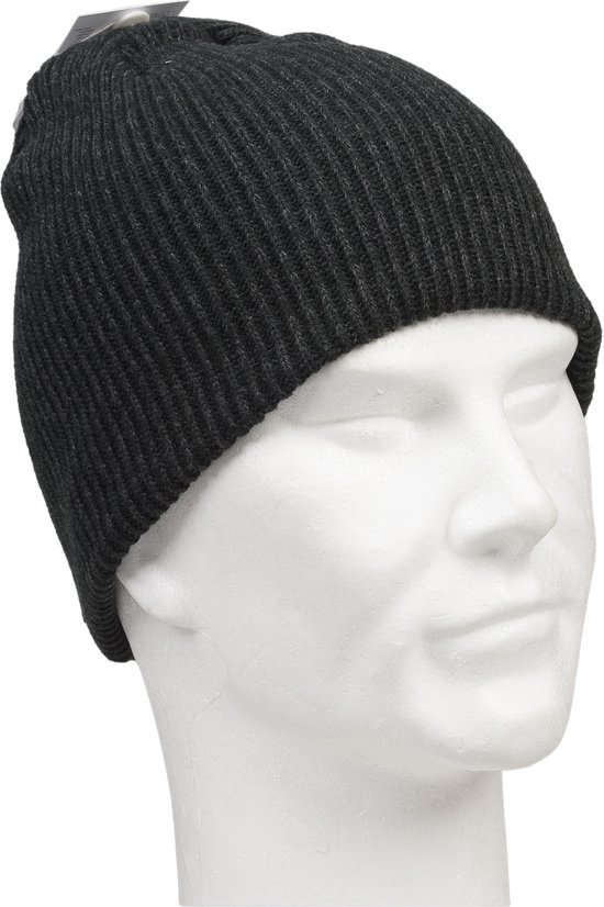 P&T Heren Muts Dubbel Gebreid - Zwart - 55-57 | bol