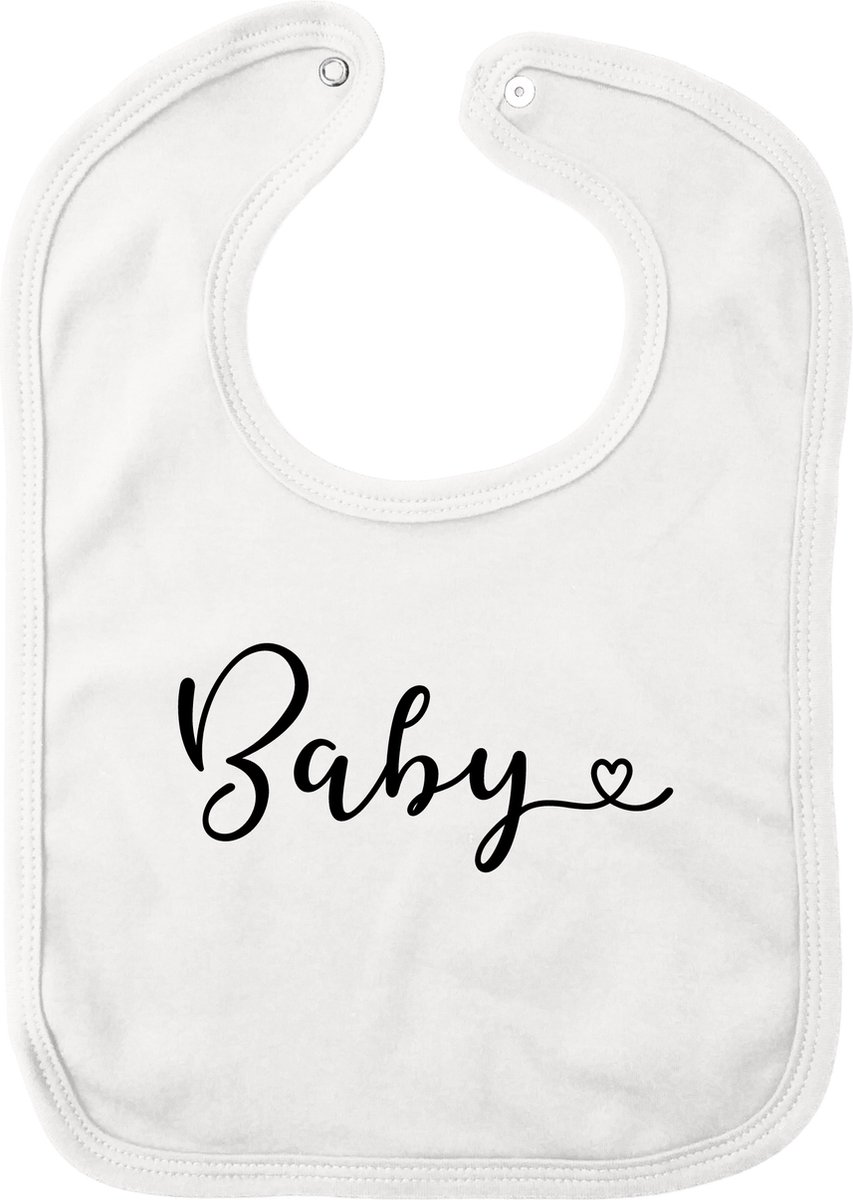 Witte slab voor baby met tekst 'Baby' met hartje ...