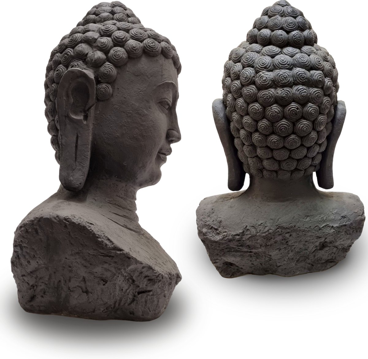 XL Boeddha Hoofd Tuinbeelden voor Buiten – Meditatie - Groot Donker ...