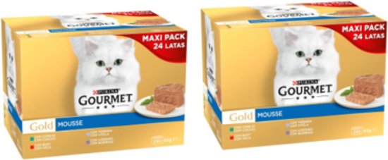 2x Gourmet Gold - Mousse Rund Multipack - Kattenvoer - 24x85g | bol