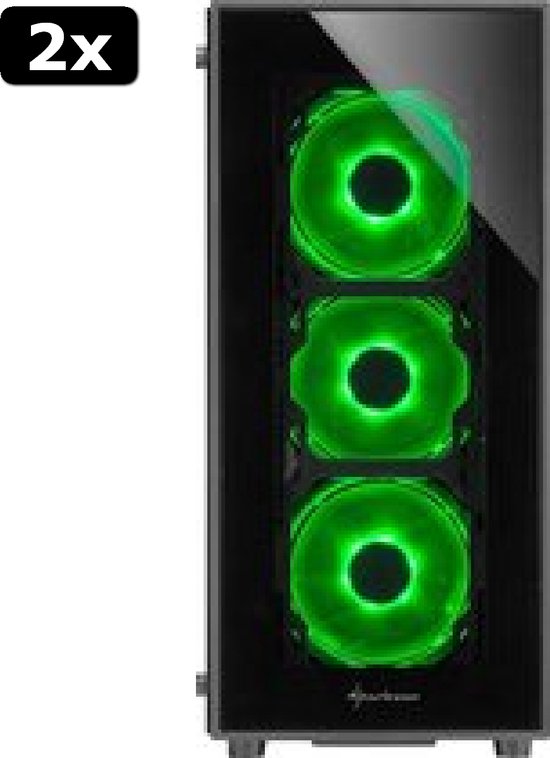 2x Sharkoon TG5 Midi-Toren Zwart-groen - PC behuizing | bol