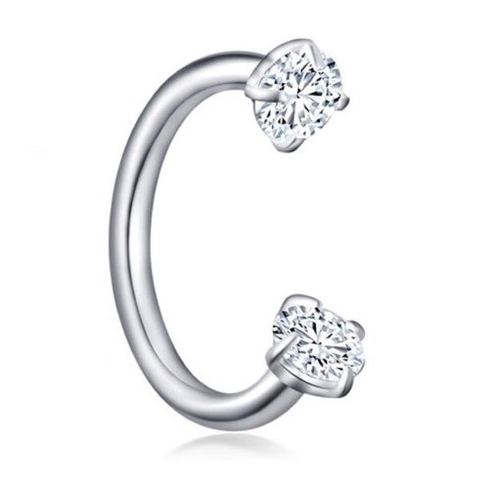 Zilver Met Steentjes - Neus / Septum / Helix Piercing | bol.com