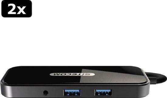 2x Sitecom - CN-393 - USB-C - MULTIPORT ADAPTER - HDMI - USB-C - USB-C ...