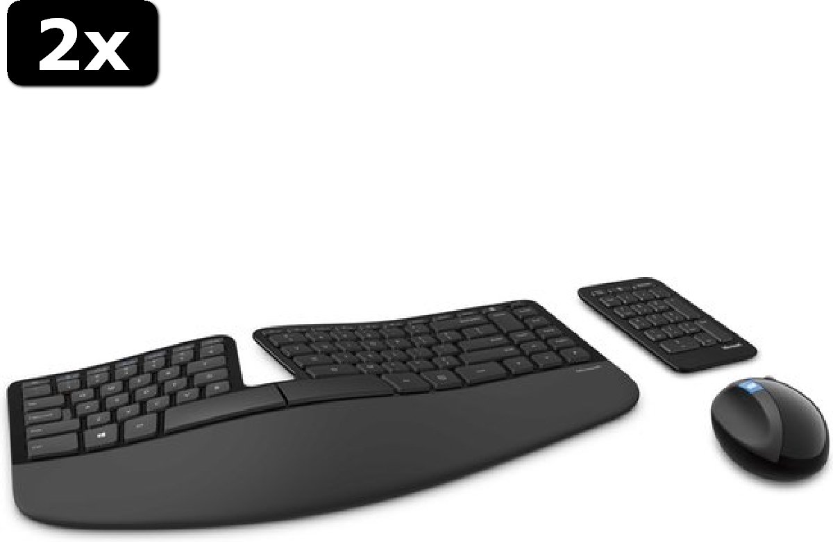 2x Microsoft Sculpt - Ergonomisch Toetsenbord en Muis - Zwart | bol.com