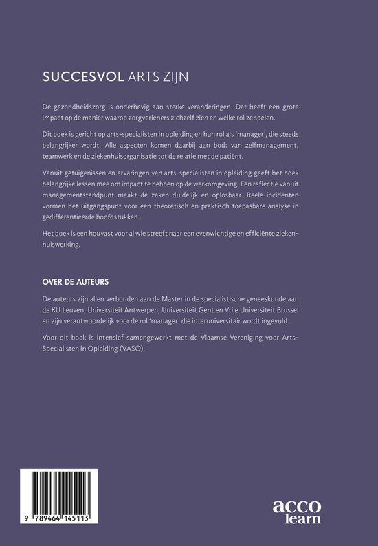 Succesvol arts zijn | 9789464145113 | Walter Sermeus | Boeken | bol