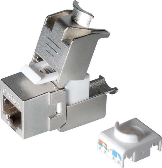 STP CAT6a 10 Gigabit Keystone module RJ45 - LSA (toolless) / metaal | bol