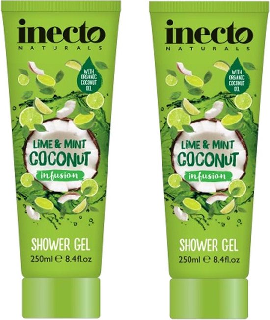 Inecto - Shower Gel Lime & Mint Coconut Infusion - 2 pak – Verfrissend ...
