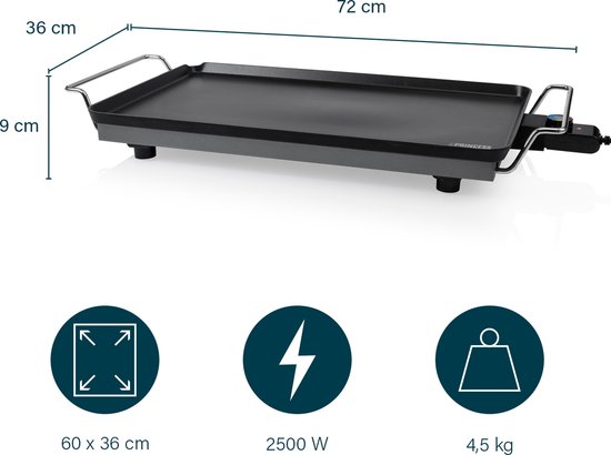 Princess Table Chef XXL Classic - Bakplaat - 60x36 cm - 2500W - 102325 ...