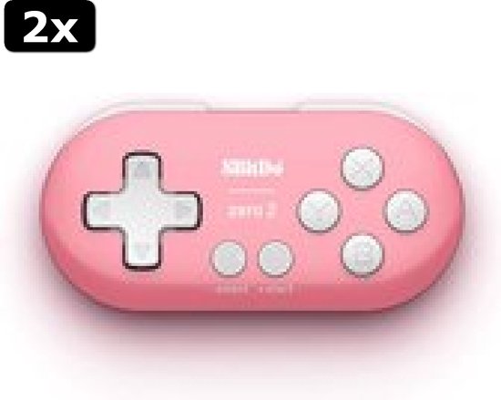2x 8Bitdo Zero 2 Mini Bluetooth Gamepad (Pink) | bol.com