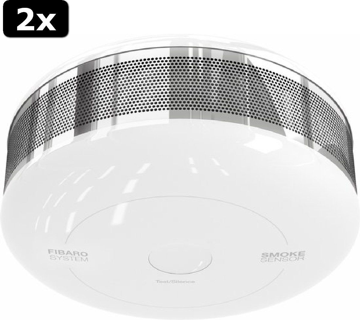 2x FIBARO Smoke Sensor - Draadloze rookmelder - Werkt met FIBARO, Toon ...
