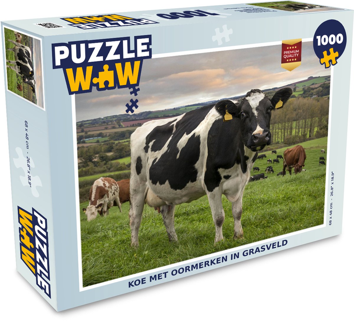 Puzzel Koeien - Labels - Gras - Legpuzzel - Puzzel 1000 stukjes ...