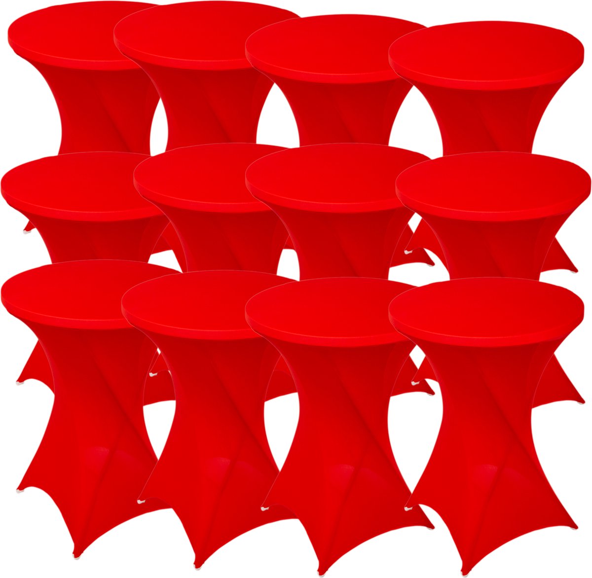 Statafelrok Rood x 12 – ∅80-85 x 110 cm – Stretch 12 stuks – Tafelrok voor Statafel –... | bol.com
